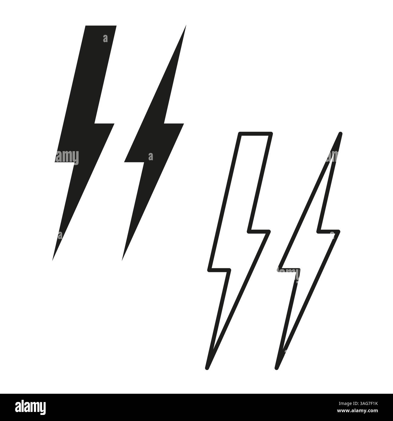 Lightning bolt icon. Electric flash symbol. Sharp thunder vector ...