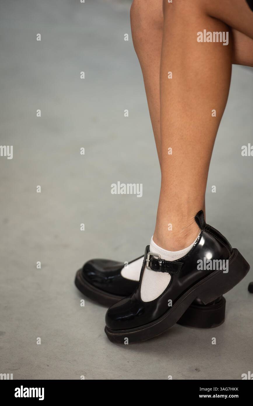 Shiny Black Patent Leather Loafers Side View Classic and Elegant ...