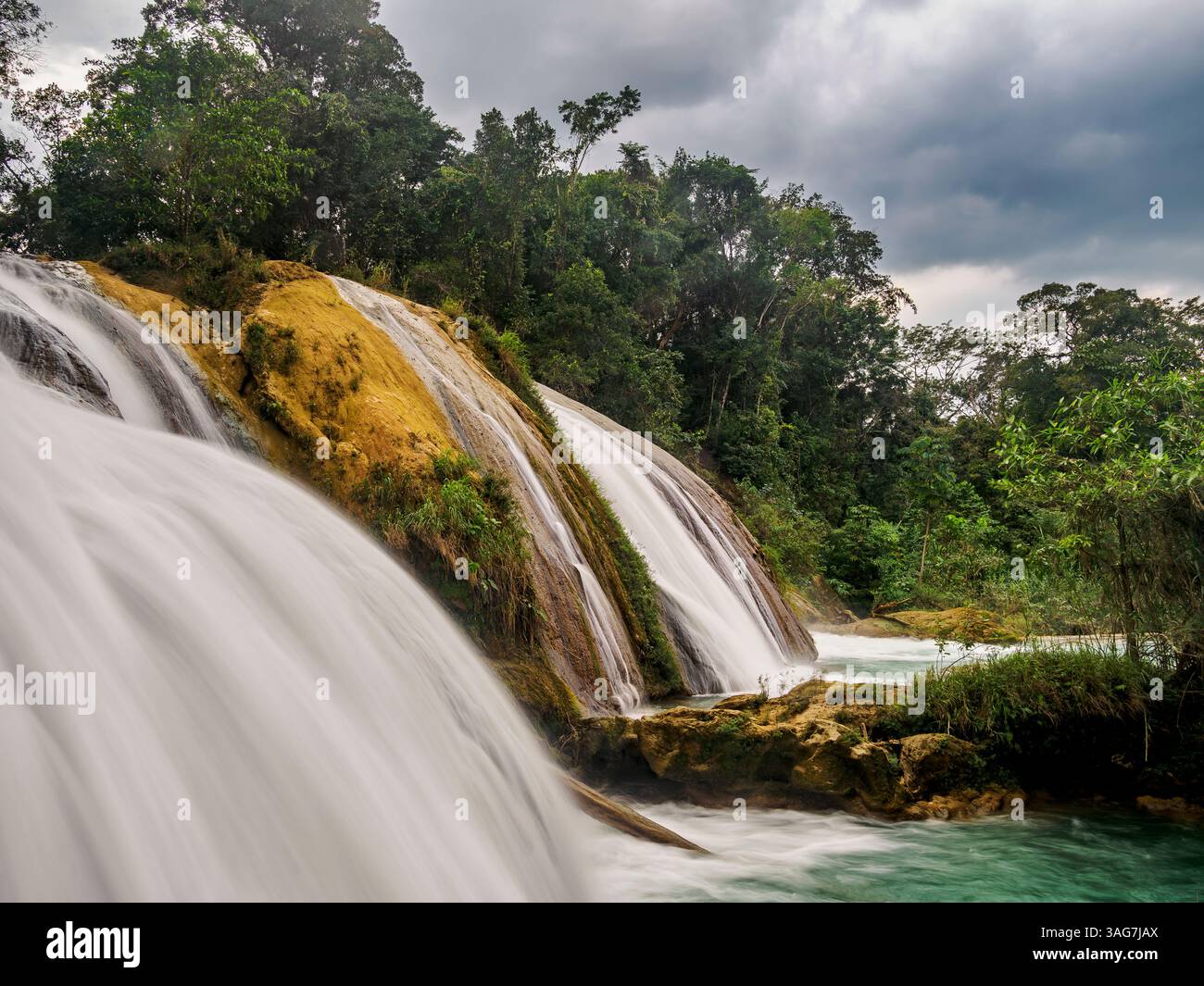 Agua Azul Waterfalls, Arroyo Agua Azul, Chiapas State, Mexico Stock ...