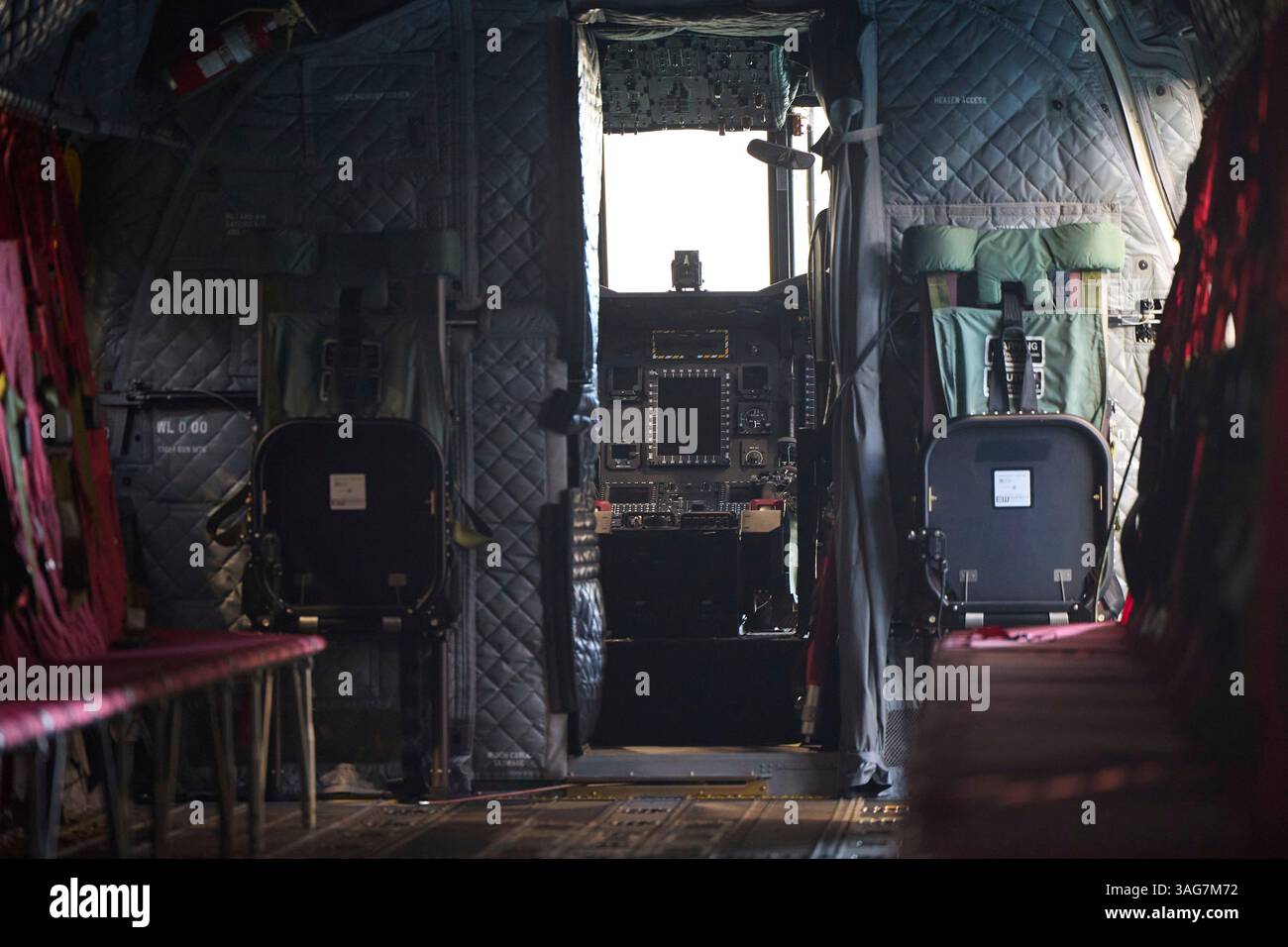 Interior of the modernized CH47 F Chinook at the Army Airmobile Forces ...