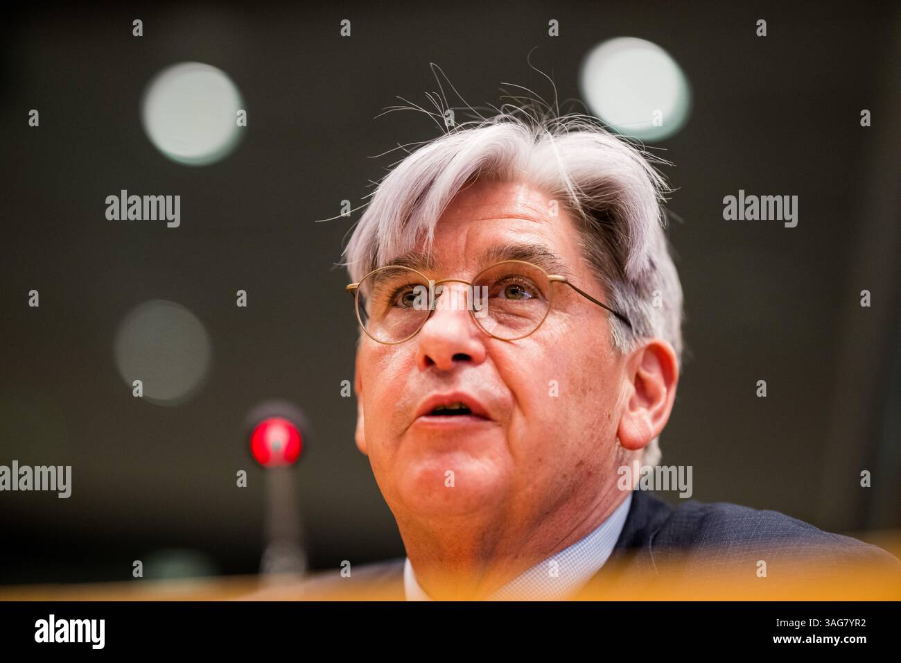 Belga CEO Patrick Lacroix is seen at the event "European Media in an AI ...