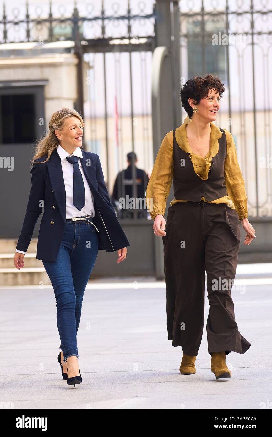 Yolanda Diaz, Vice President, Elma Saiz attends Commemoration of the ...