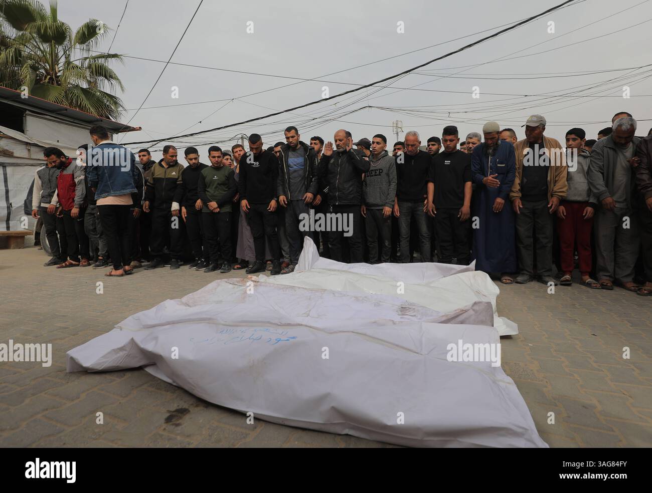 Palestinians carry the bagged-body of one of the victims killed by ...