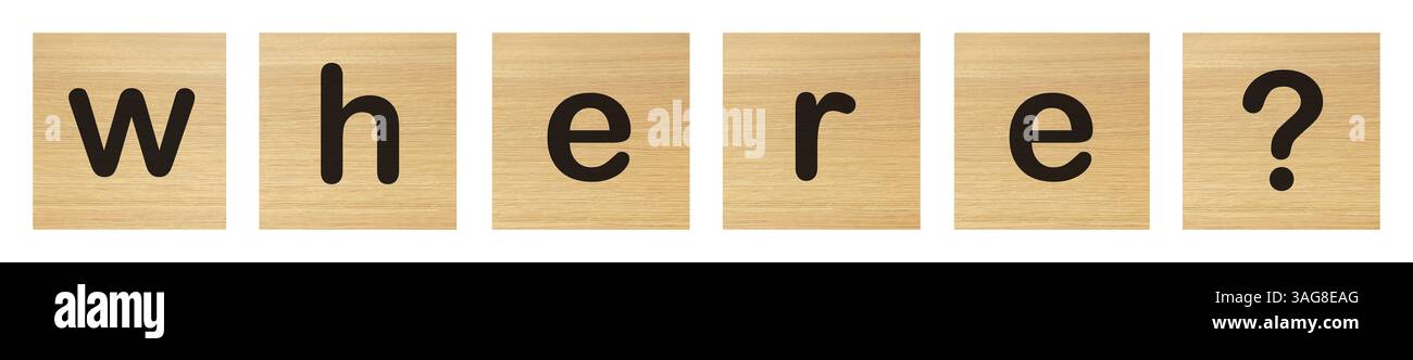 Where word with wood blocks Stock Photo - Alamy