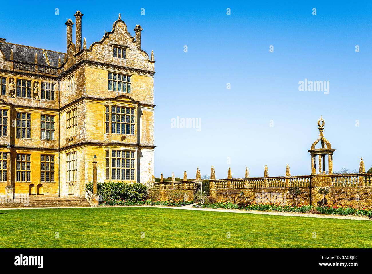 Montacute House and Garden, Montacute, Somerset, England Stock Photo ...