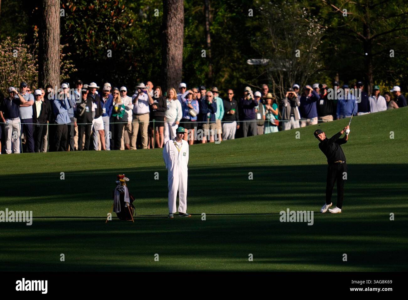 Jose Luis Ballester, of Spain, hits from the second fairway during a ...