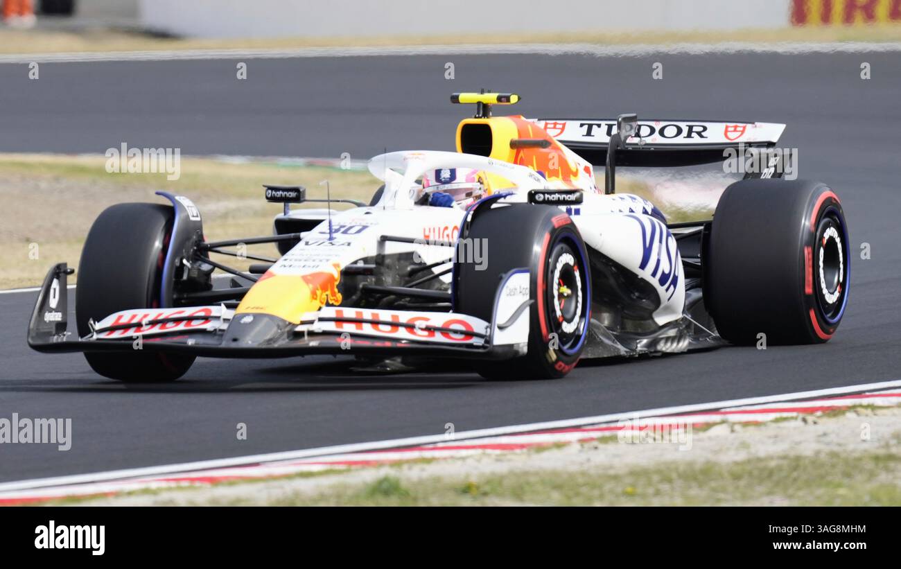 Team RB driver Liam Lawson of New Zealand steers his car in the ...