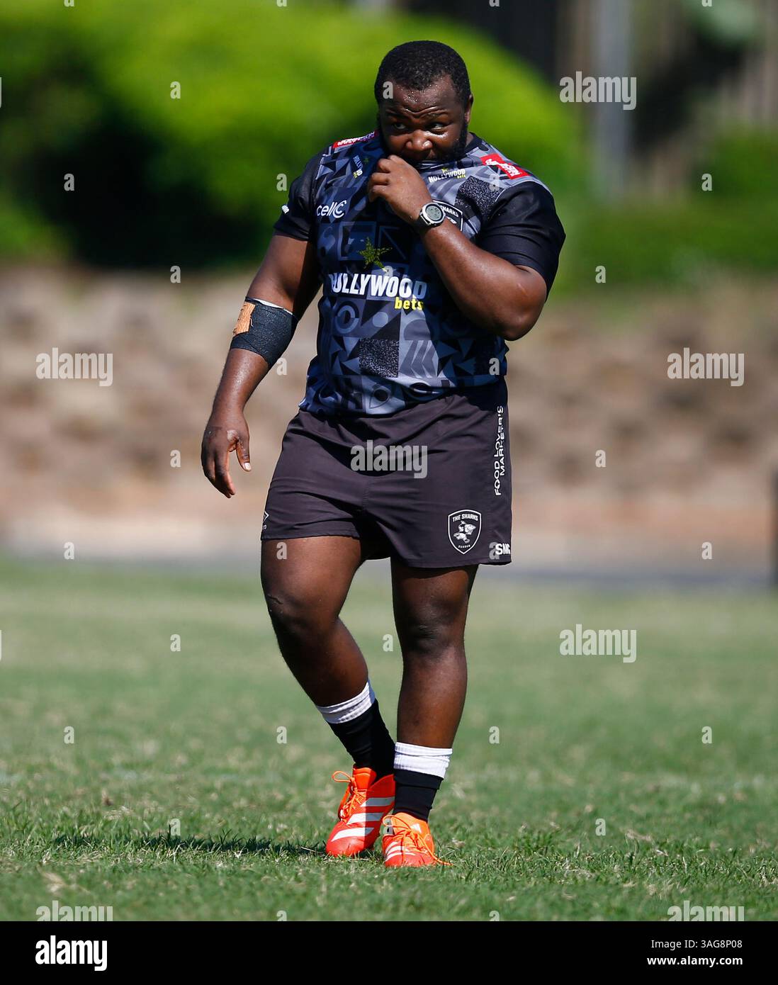 Ox Nche of the Hollywoodbets Sharks during the Hollywoodbets Sharks URC ...