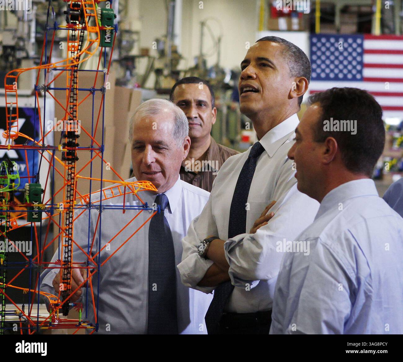 Sept. 11, 2012 - Hatfield, PA, USA - President Barack Obama looks over ...