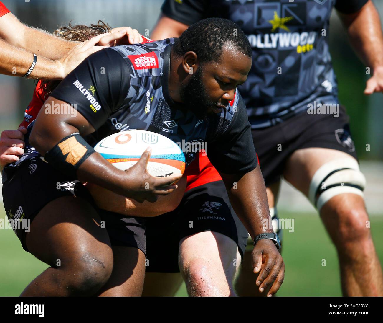 Ox Nche of the Hollywoodbets Sharks during the Hollywoodbets Sharks URC ...
