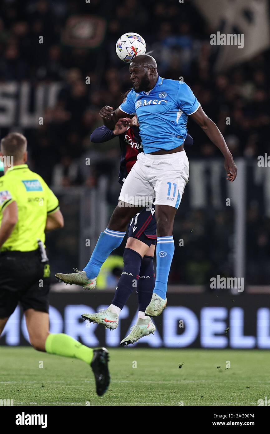 Romelu Lukaku (Napoli)Sam Beukema (Bologna) ;during the Italian Serie A ...