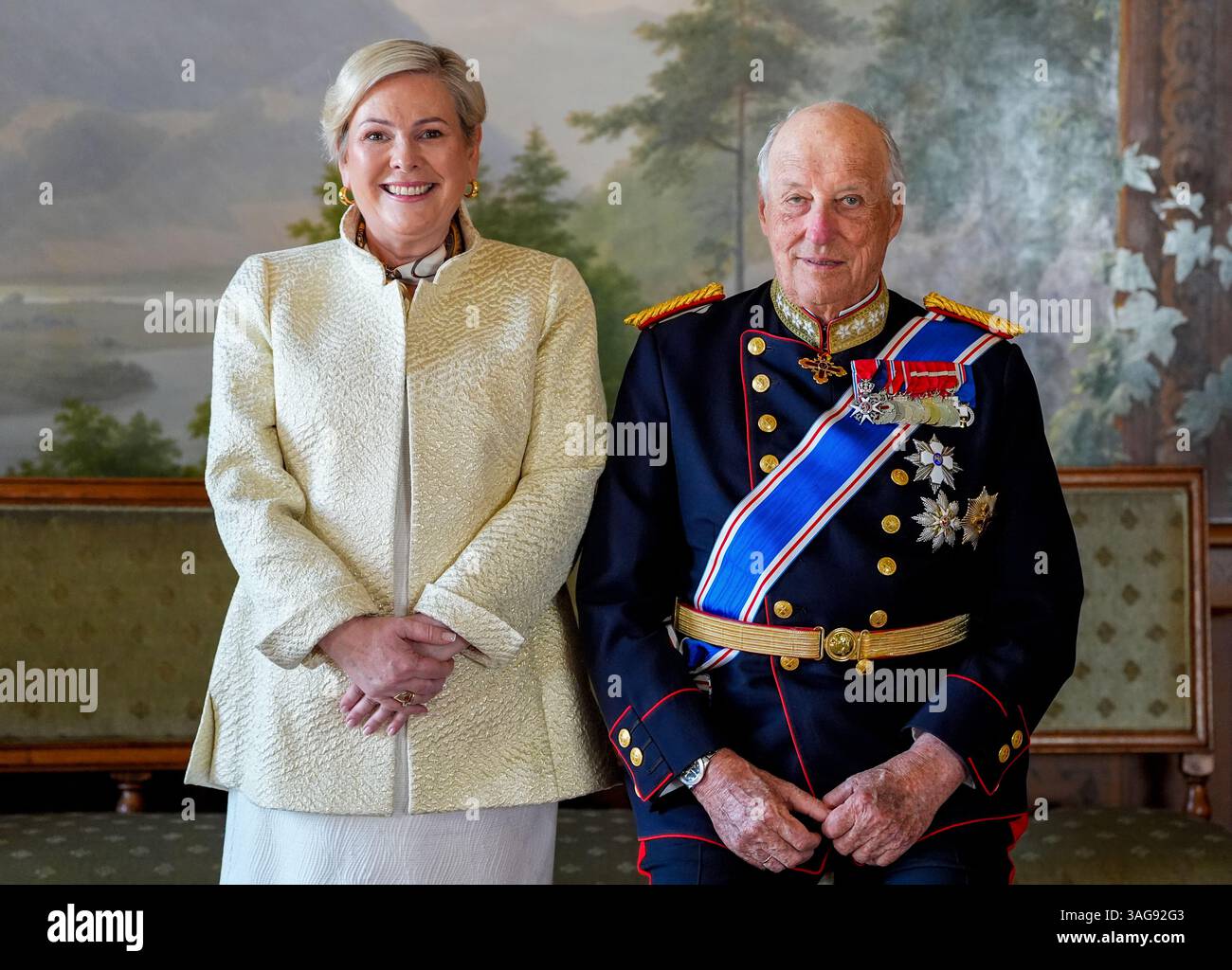 Oslo 20250408. Iceland's President Halla Tómasdóttir and her husband ...