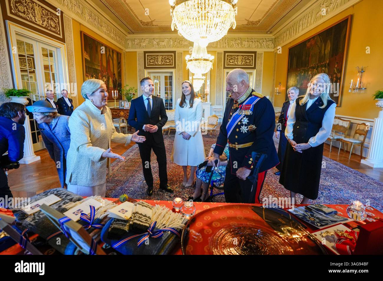 Oslo 20250408. The Icelandic presidential couple gave, among other ...