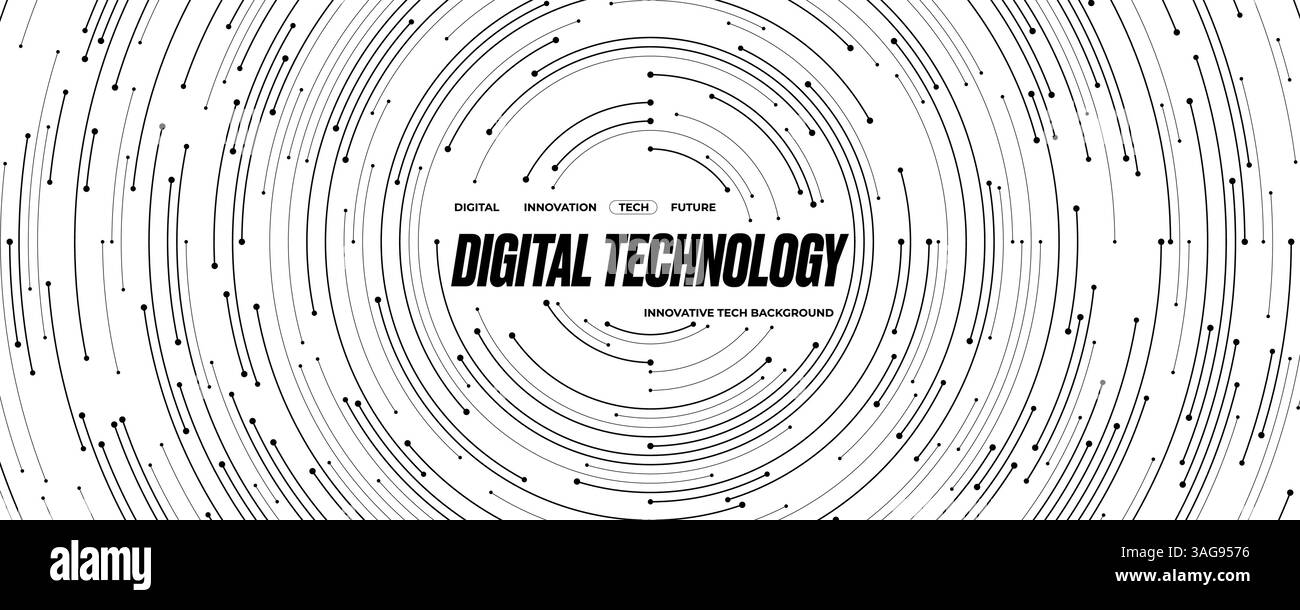 Technology circle circuit background. Abstract big data and AI concept ...