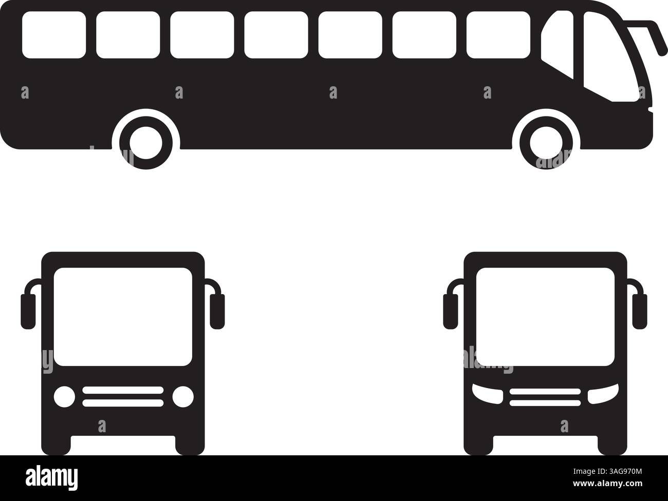 Bus silhouettes set vector illustration Stock Vector Image & Art - Alamy