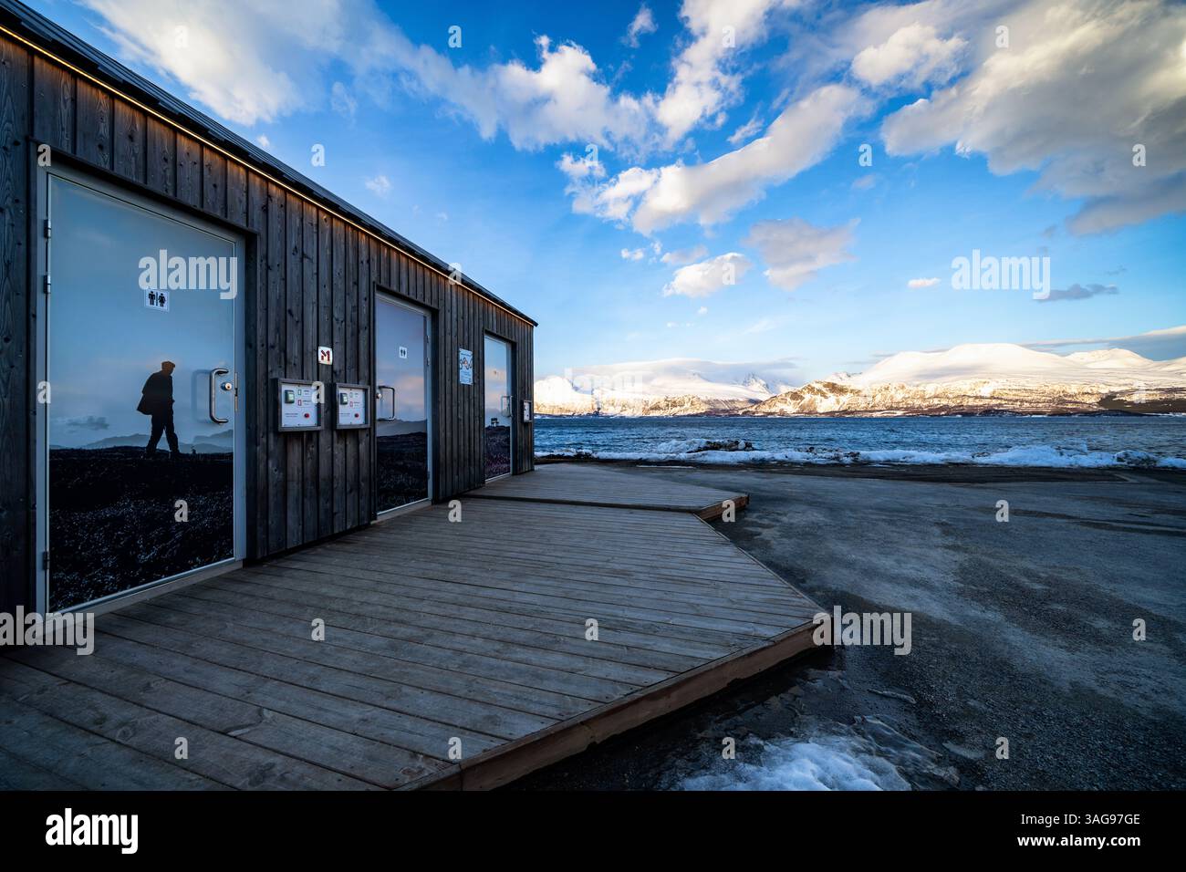 A rest stop along a fjord in Samuelsberg, Norway Stock Photo - Alamy