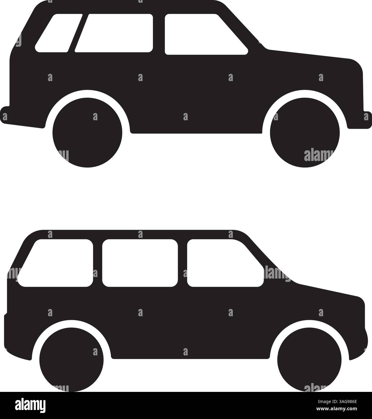 Silhouette pickup truck isolated Black and White Stock Photos & Images ...