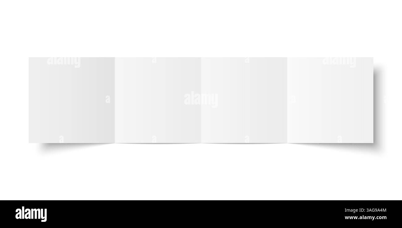 Vector white blank square double gate fold opened on white background ...