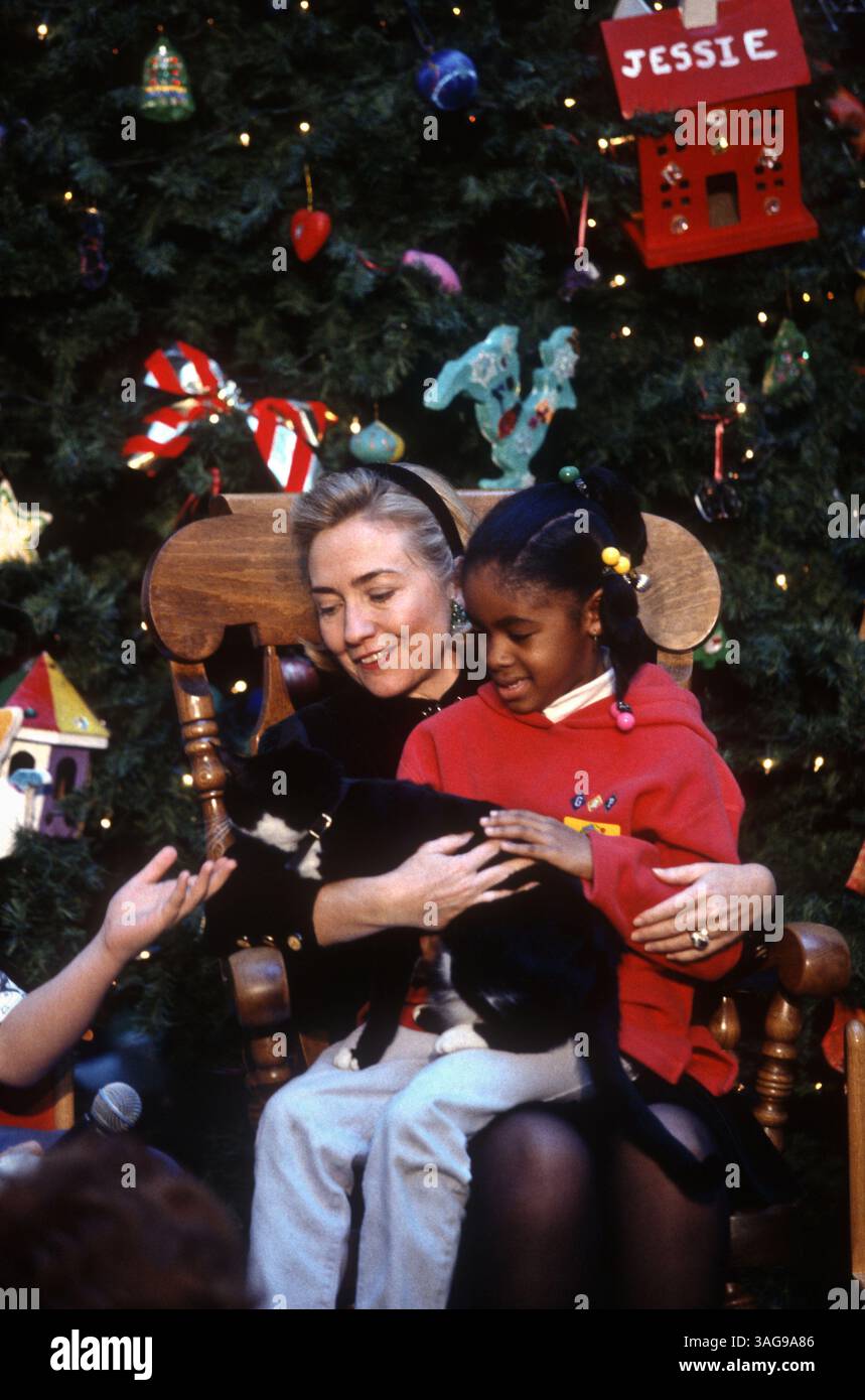Dec. 20, 1996 - Washington, DC, USA - First lady Hillary Clinton reads ...