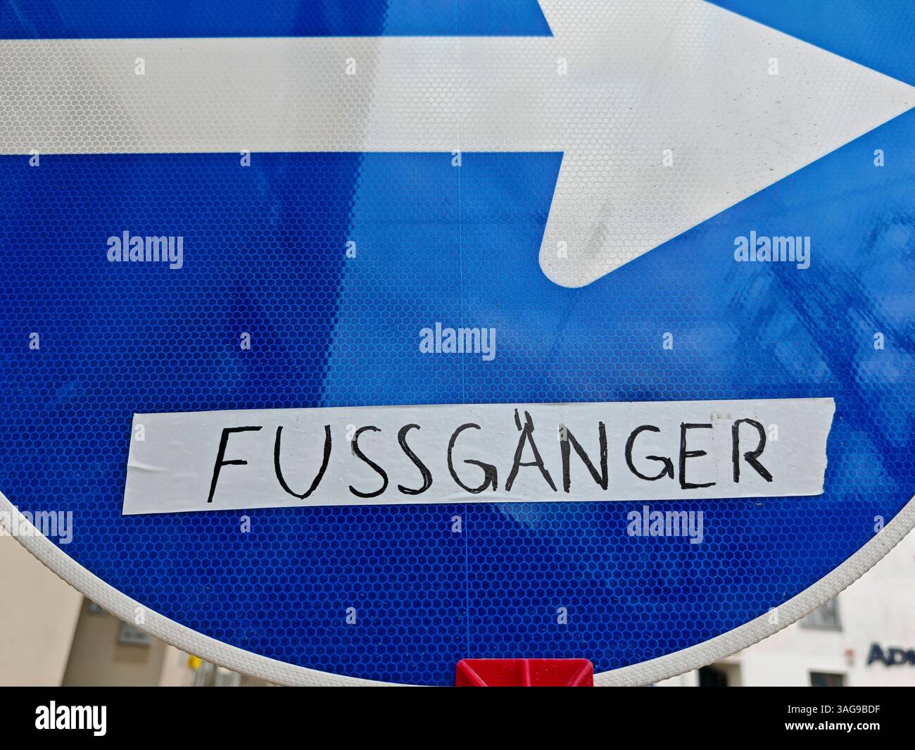 Direction sign with arrow showing the way in road traffic Direction ...