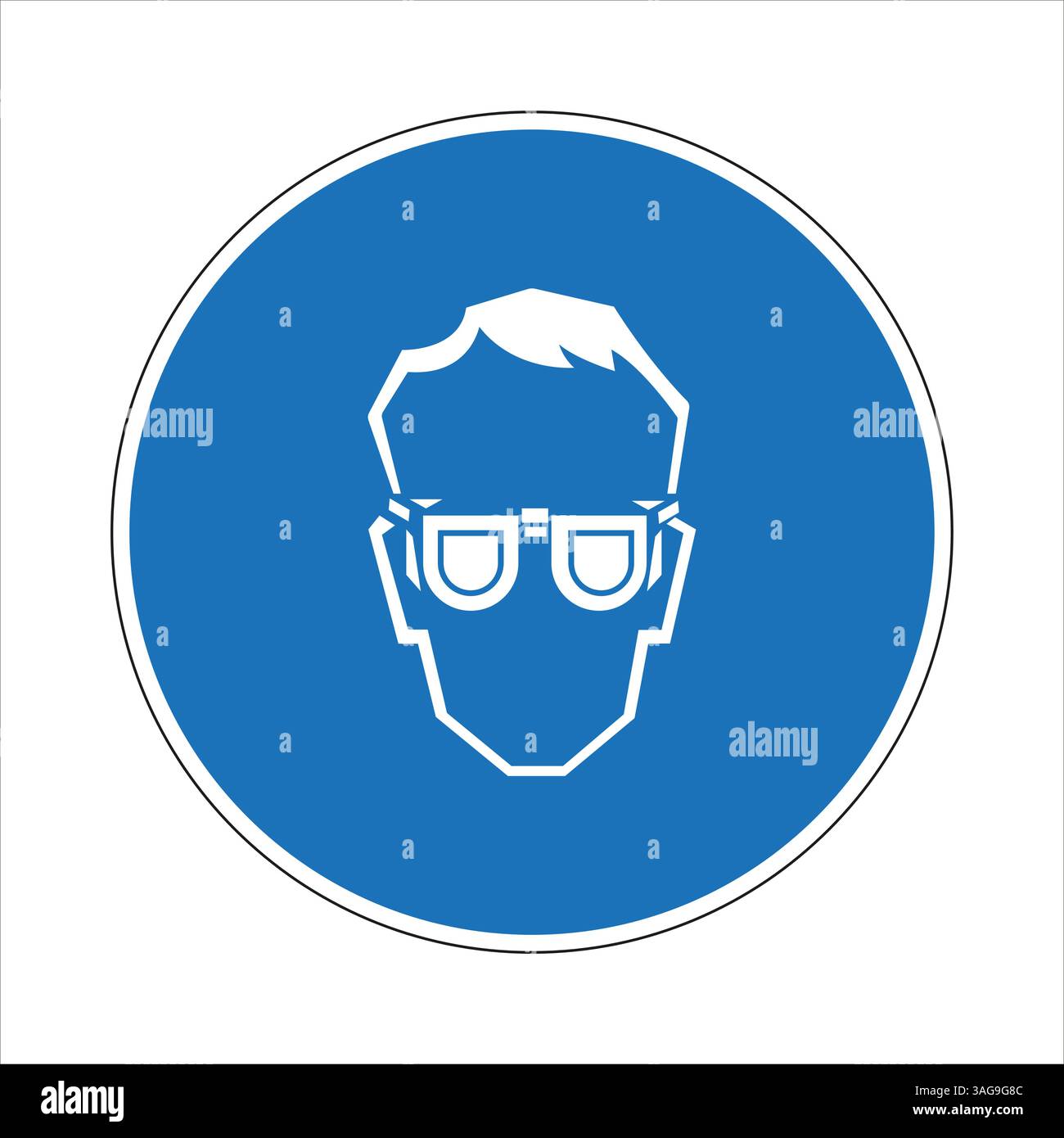 Mandatory sign of eye protection, occupational safety and health sign ...