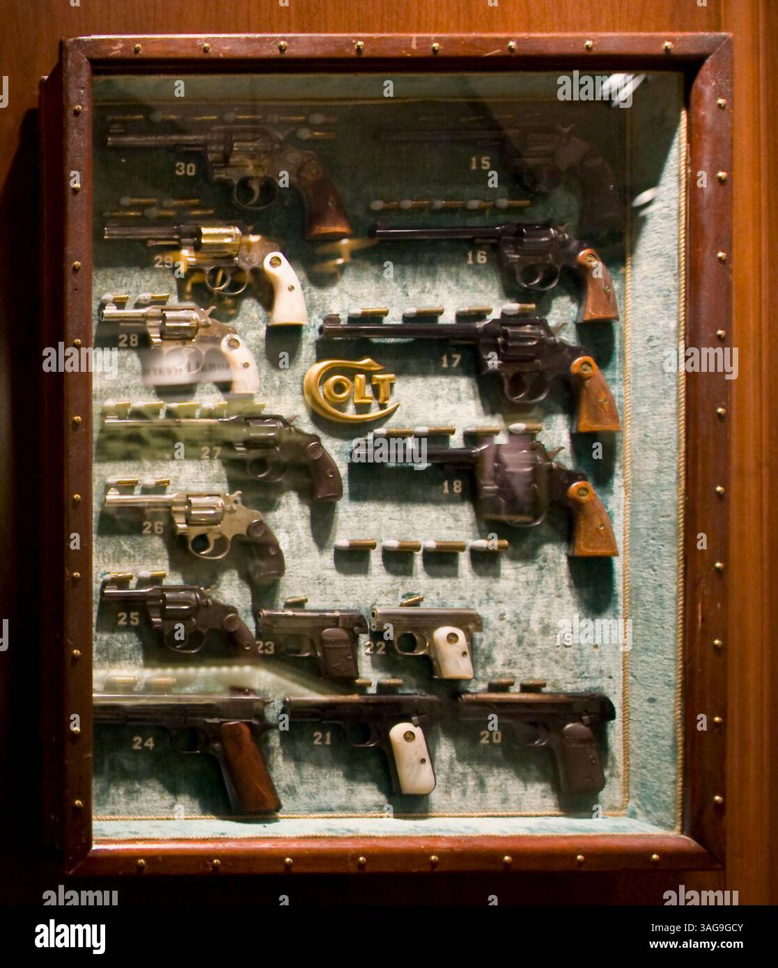 May 13, 2012 - Fairfax, VA, USA - A display of Colt revolvers in one of ...