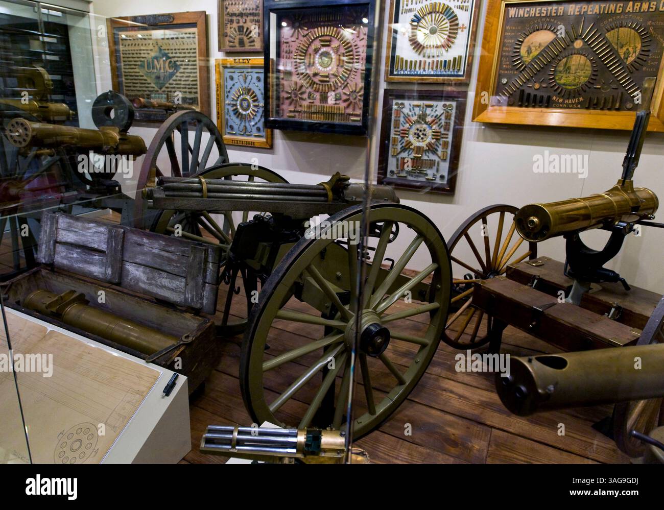 May 13, 2012 - Fairfax, VA, USA - Gatling guns on display in one of the ...