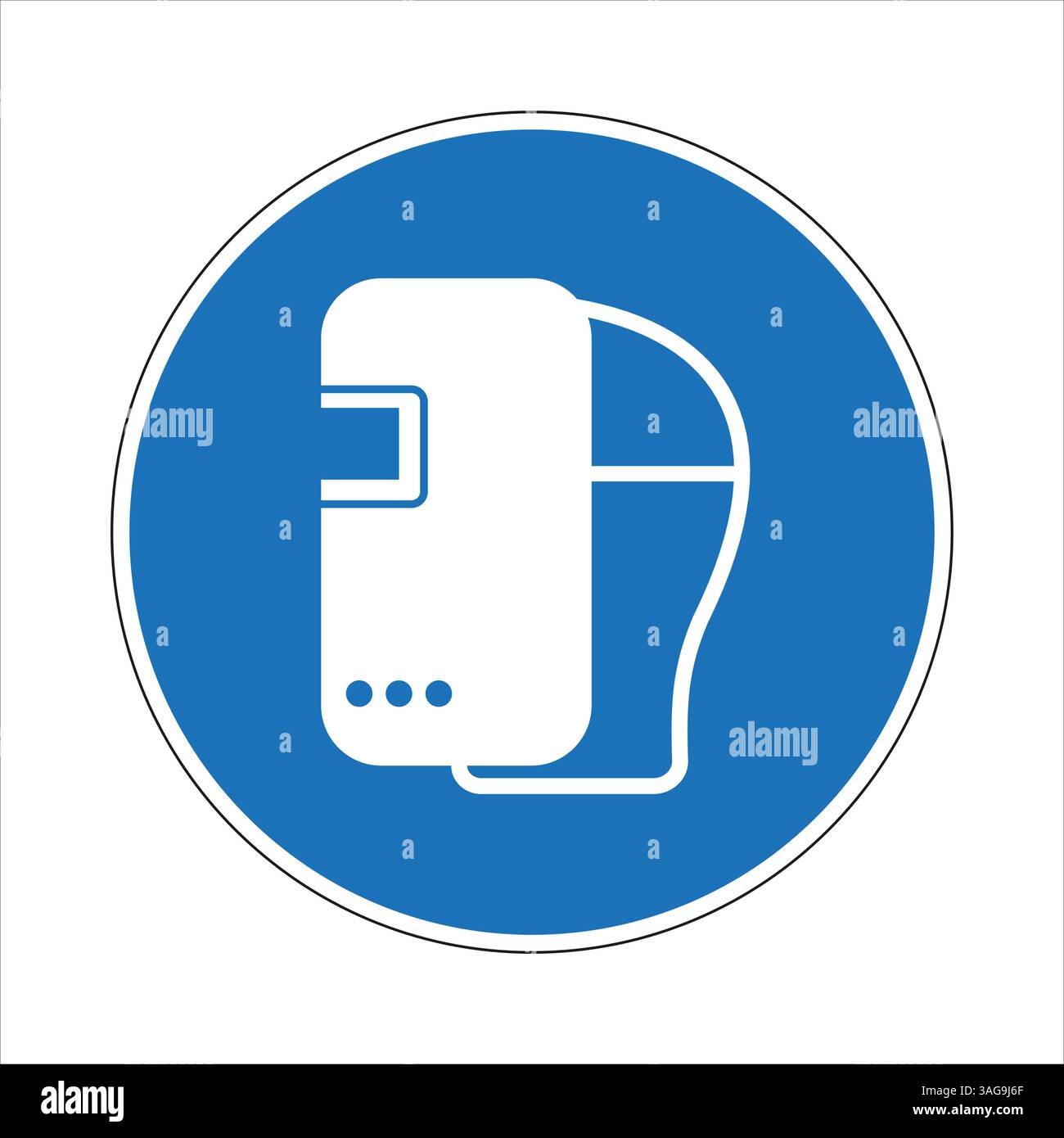 Mandatory welding mask symbol, occupational safety and health sign ...