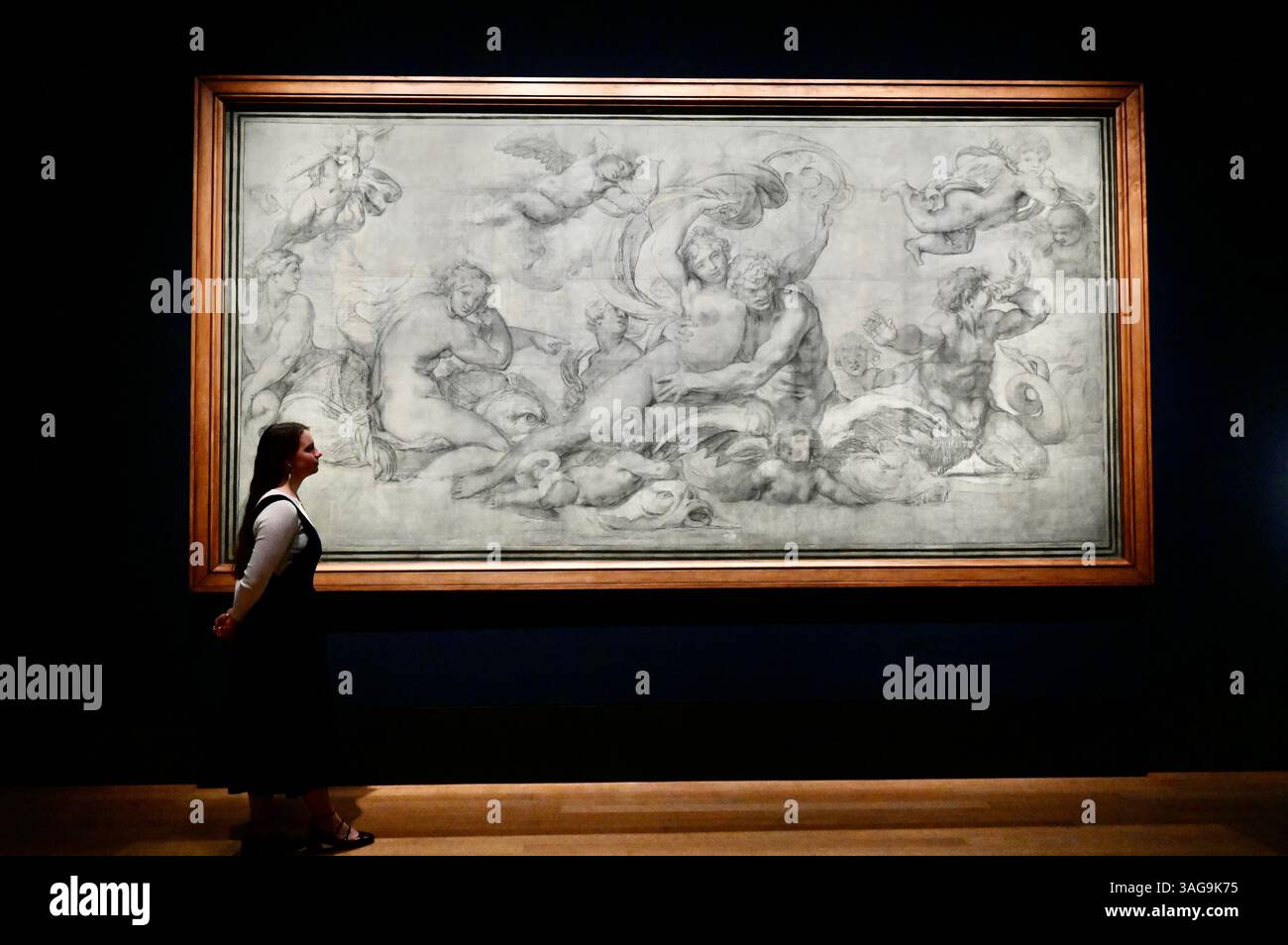 London, UK. Agostino Carracci. A Woman borne off by a Sea God about ...