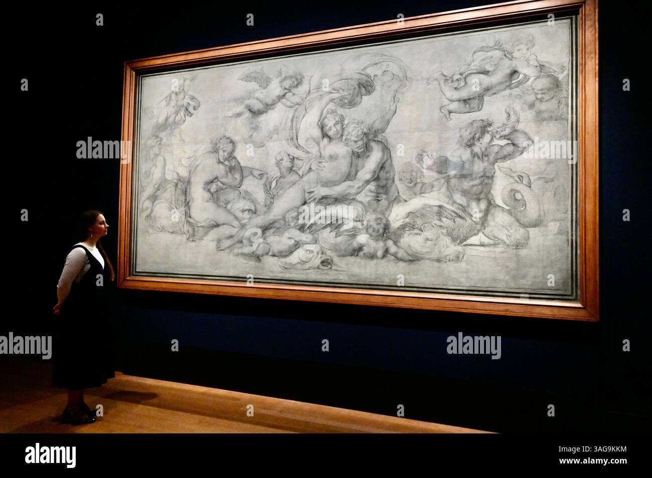 London, UK. Agostino Carracci. A Woman borne off by a Sea God about ...