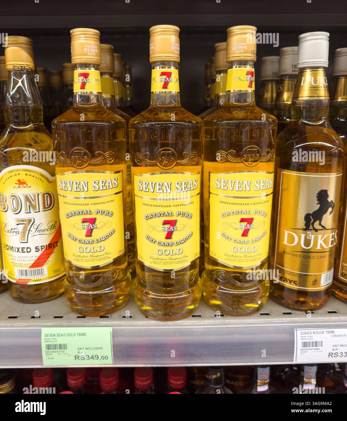Grand Bay, Mauritius - January 29, 2025: Seven Seas Gold Cane Liquor ...