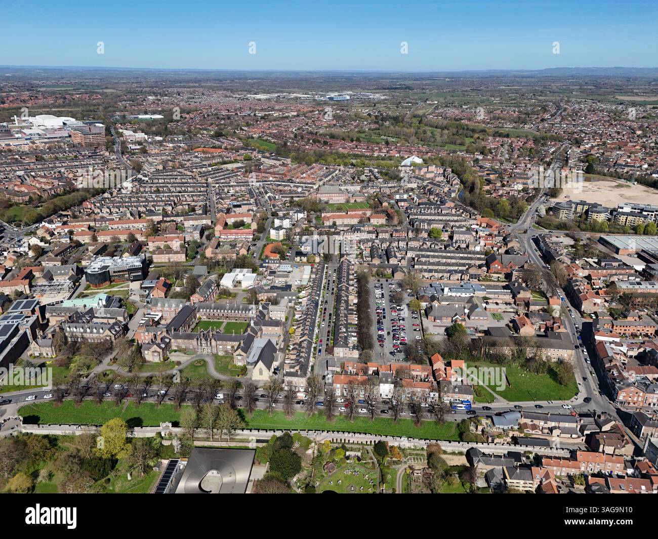aerial view of York St John University Main campus building. Lord Mayor ...