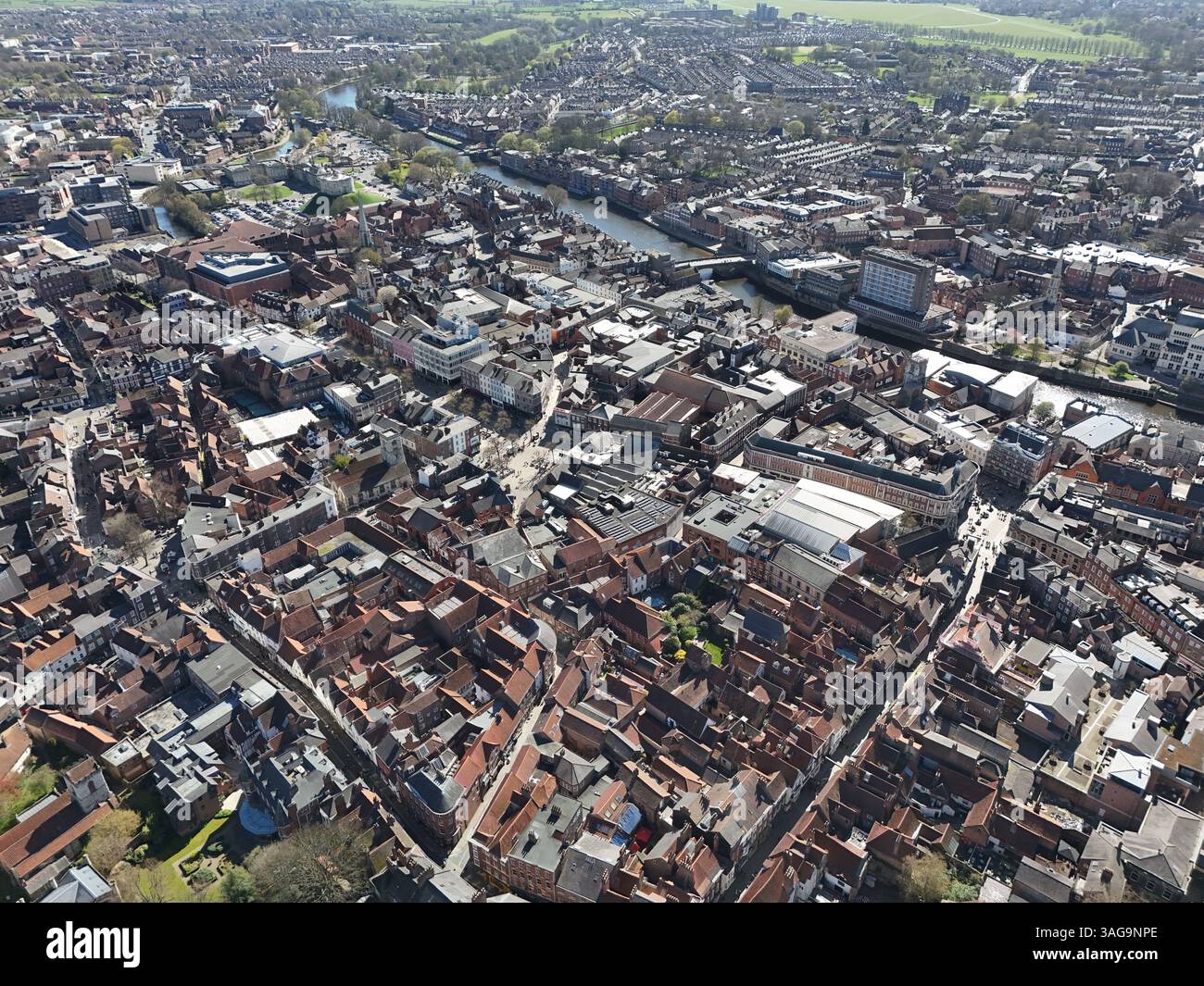Aerial view of the city of York Stock Photo - Alamy