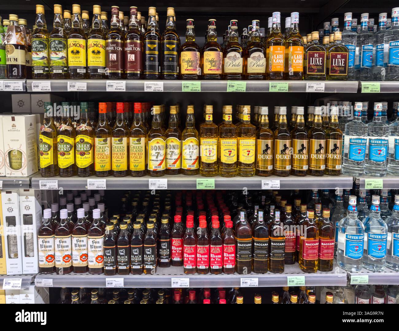 Grand Bay, Mauritius - January 29, 2025: Wide Assortment of Alcohol ...