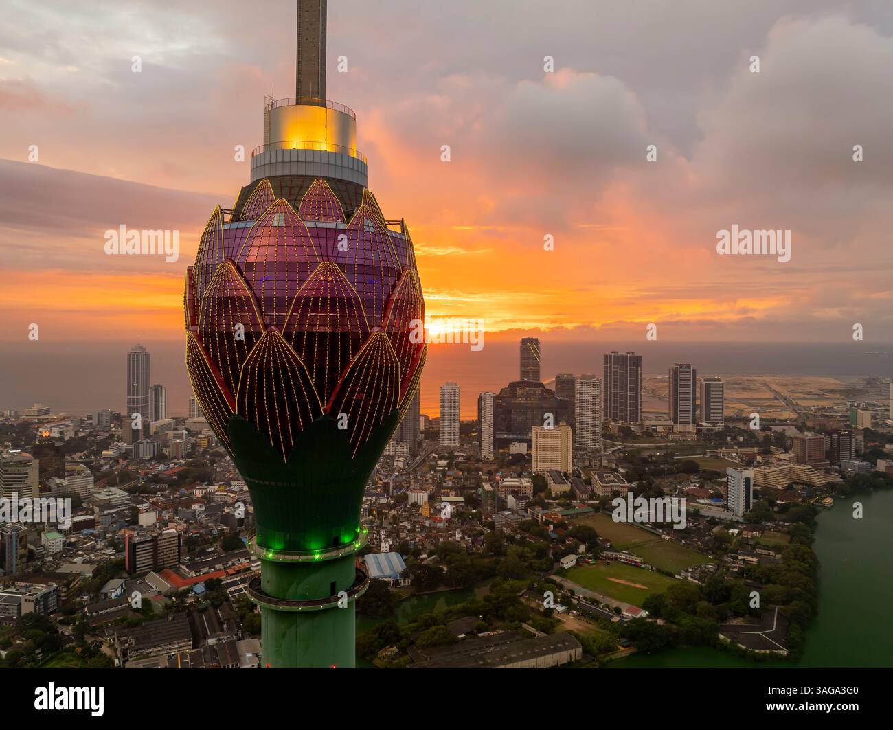 The Lotus Tower in Colombo, Sri Lanka, is a 350-meter-tall structure ...