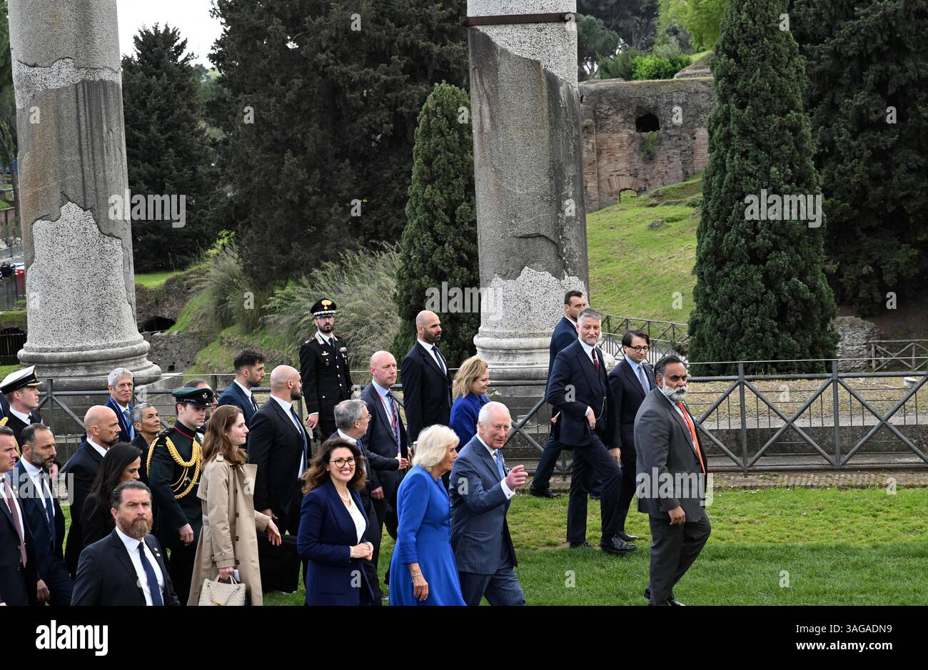 Rome, Italy. 08th Apr, 2025. King Charles III and Queen Camilla of ...
