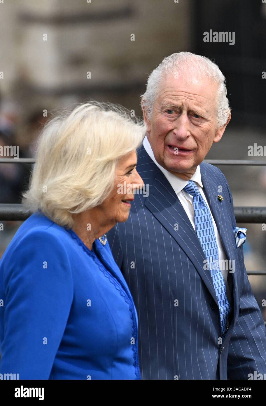 Rome, Italy. 08th Apr, 2025. King Charles III and Queen Camilla of ...