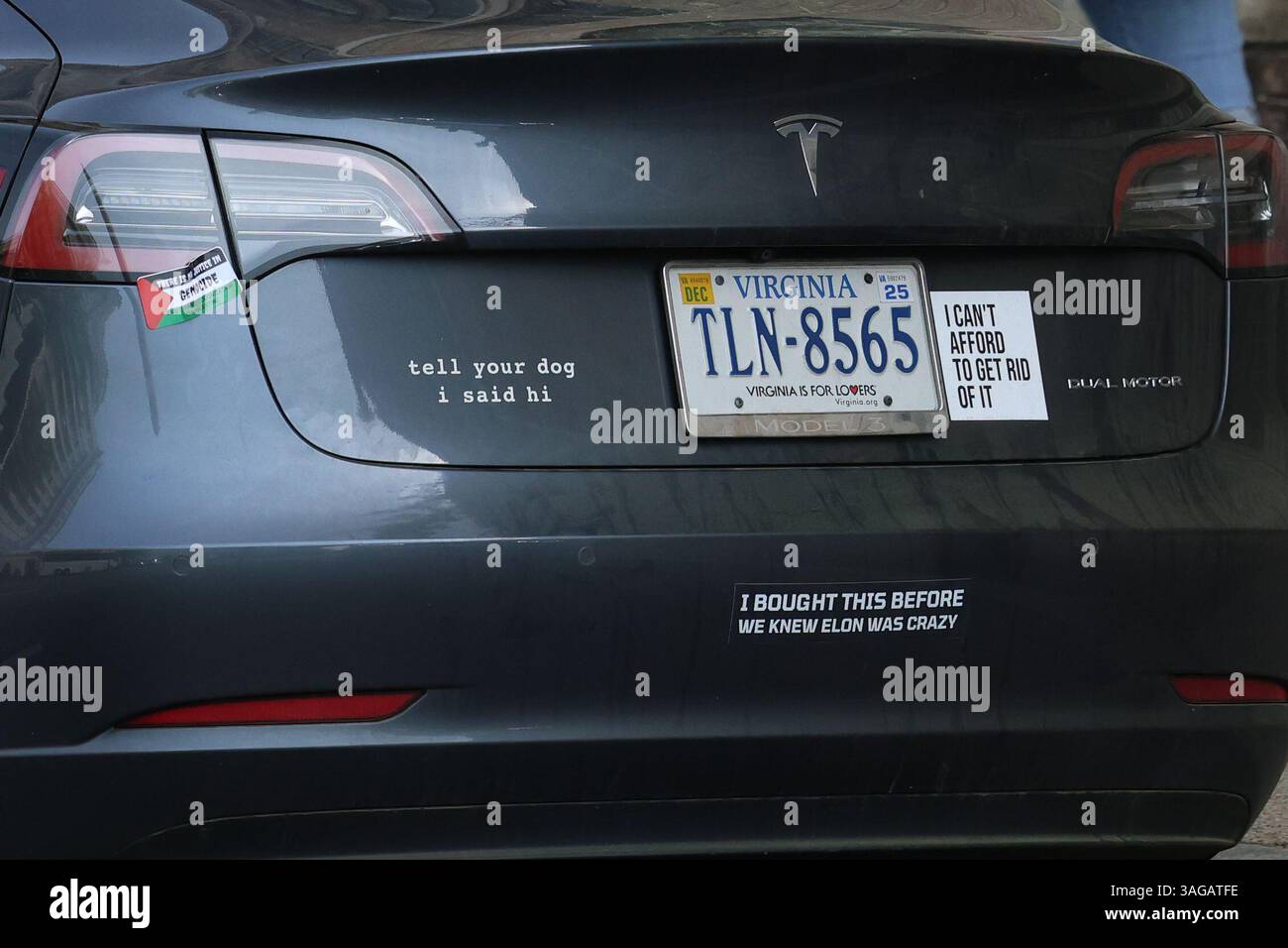 Anti tesla stickers hi-res stock photography and images - Alamy