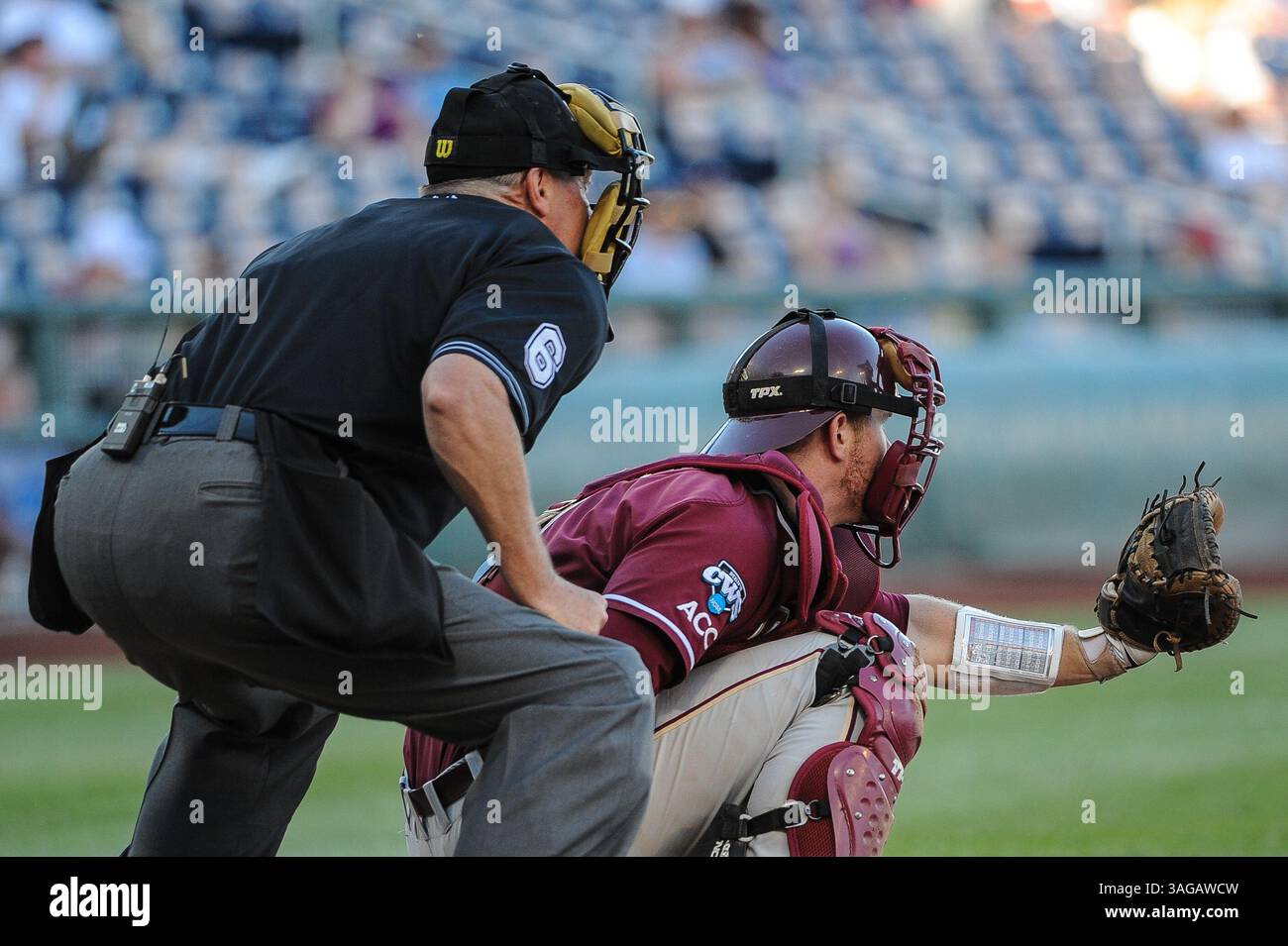 June 21, 2012 - Omaha, Nebraska, U.S. - Catchers at the College World ...