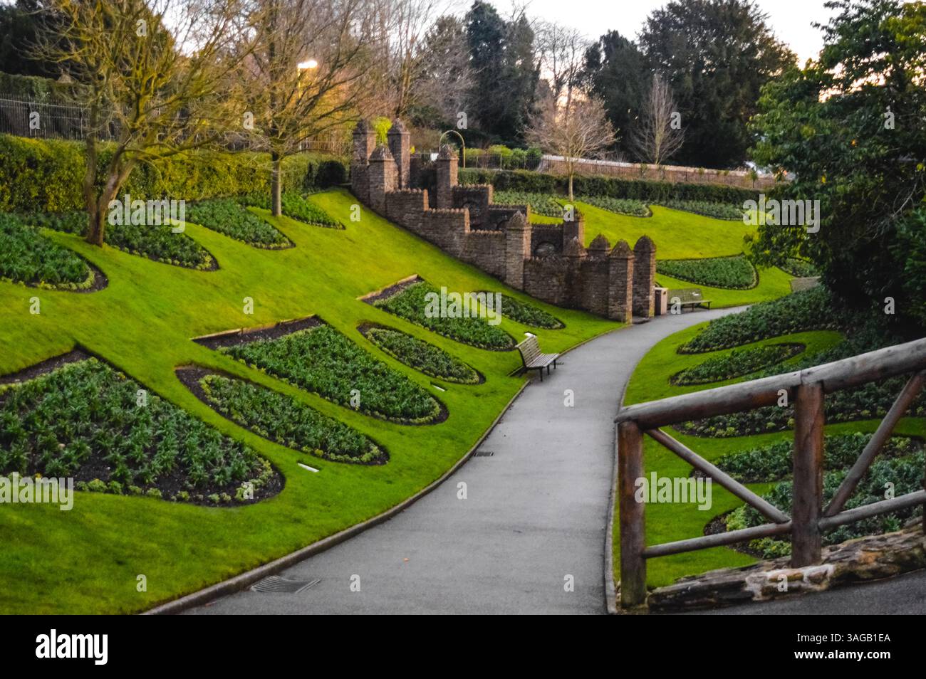 Historic Guildford Castle with its impressive stone architecture ...