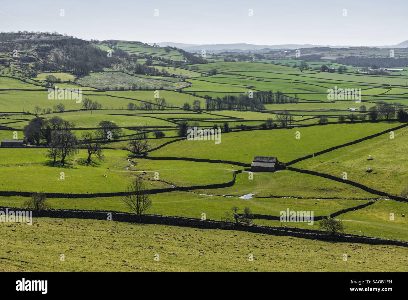 Classic scenery in the Yorkshire Dales National Park in England on a ...