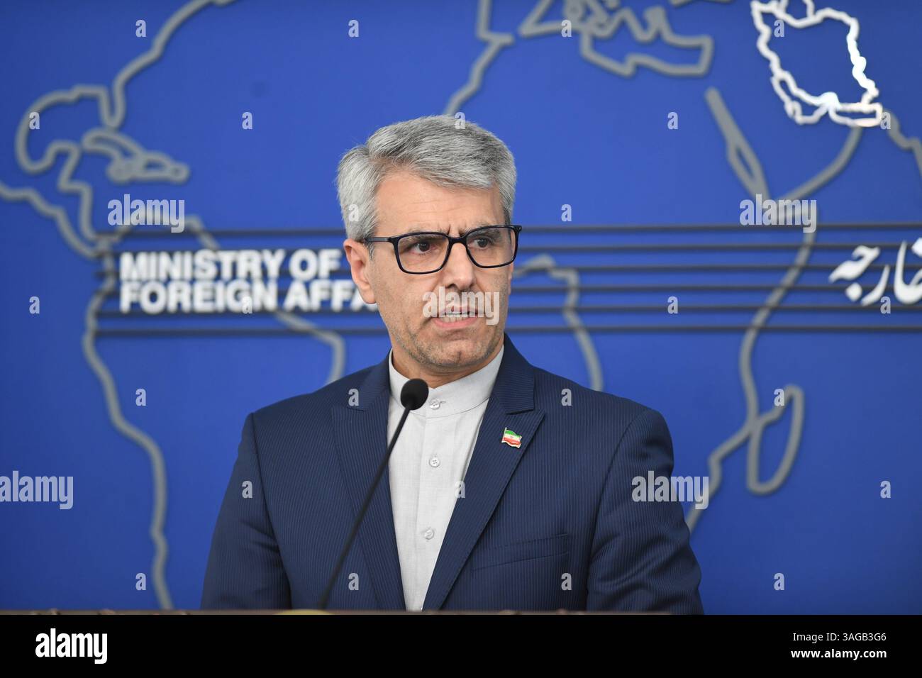 Tehran, Iran. 7th Apr, 2025. Iran's Foreign Ministry spokesman Esmaeil ...