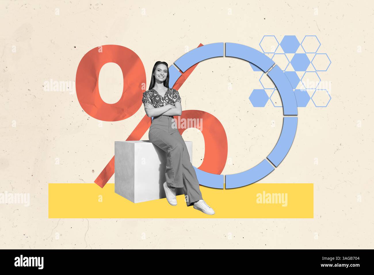 Composite photo collage trend template of charts analyzing target stats ...