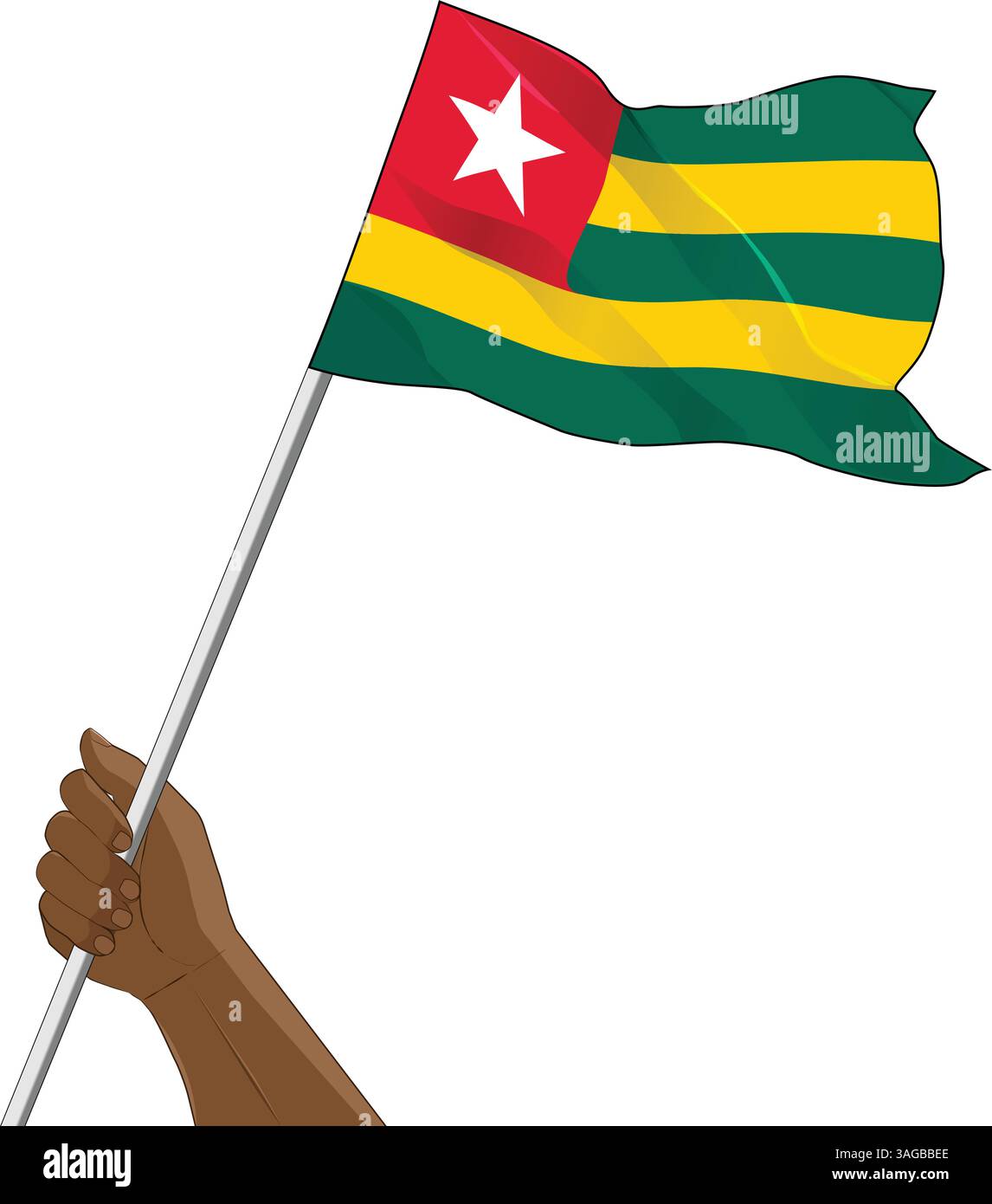 Hand holding a waving Togo flag vector Stock Vector Image & Art - Alamy