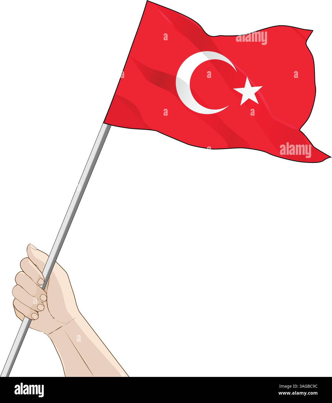 Turkish flag waving celebration Stock Vector Images - Alamy