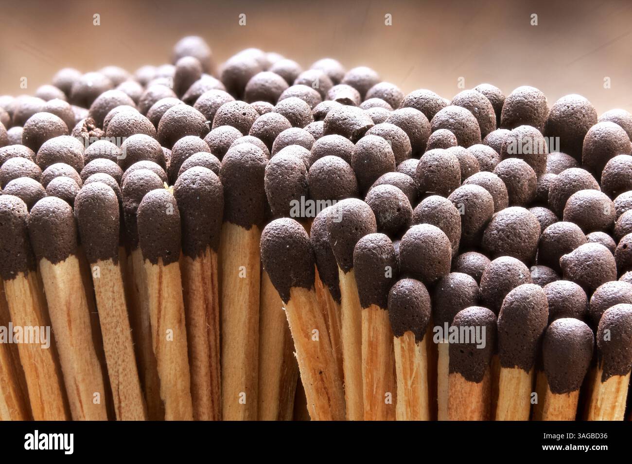 Macro View of Tightly Packed Wooden Matchsticks. Top View of Wooden ...