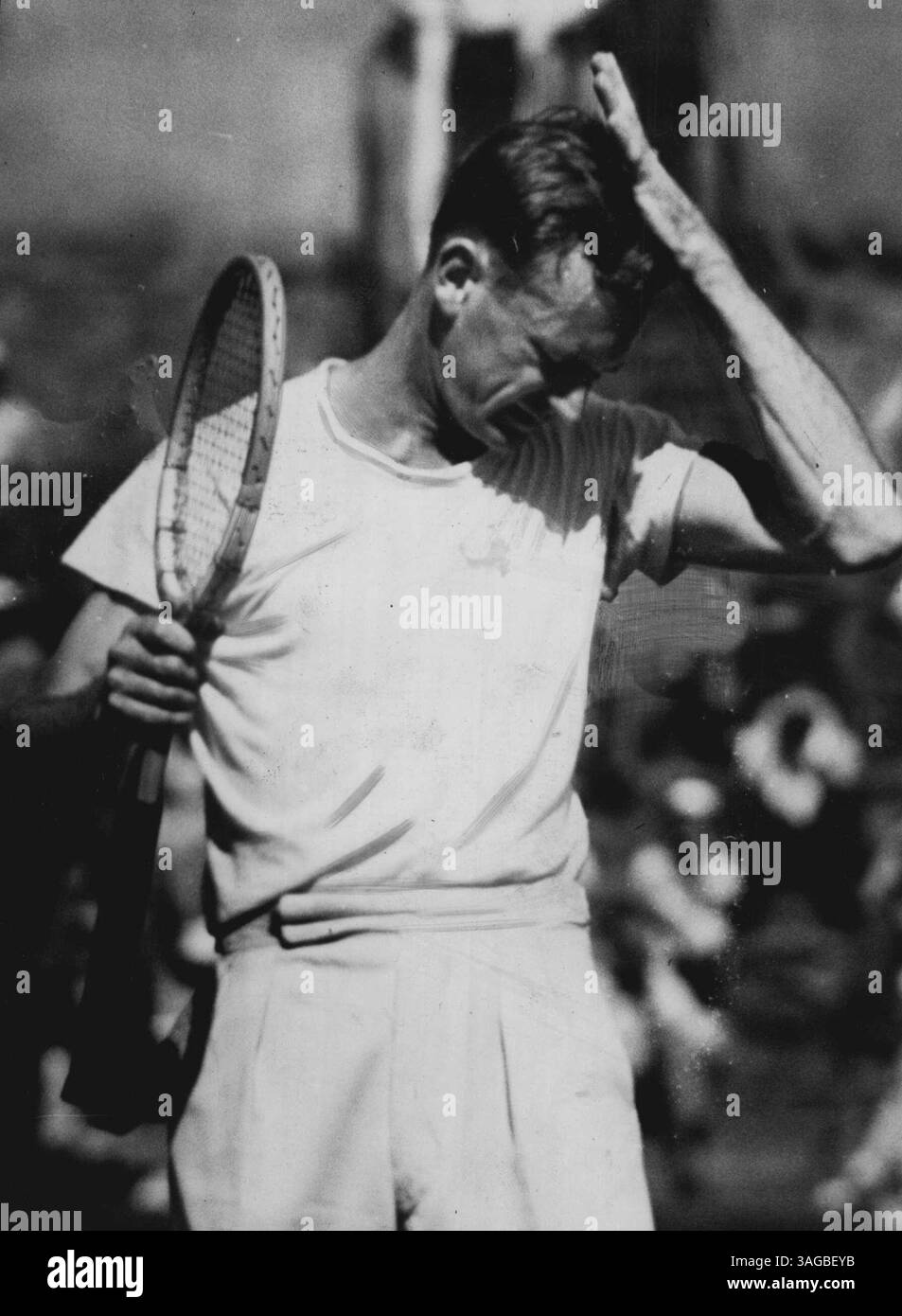 Geoff Brown beats his head with his hand after muffing a shot. Geoff ...