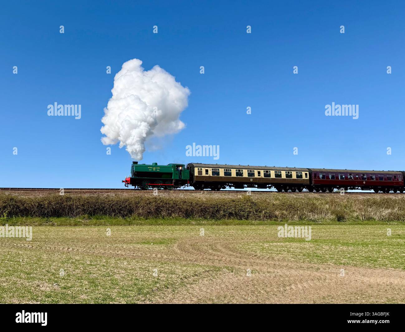 Sheringham Norfolk UK 8th April 2025. A steam train pulls historic ...