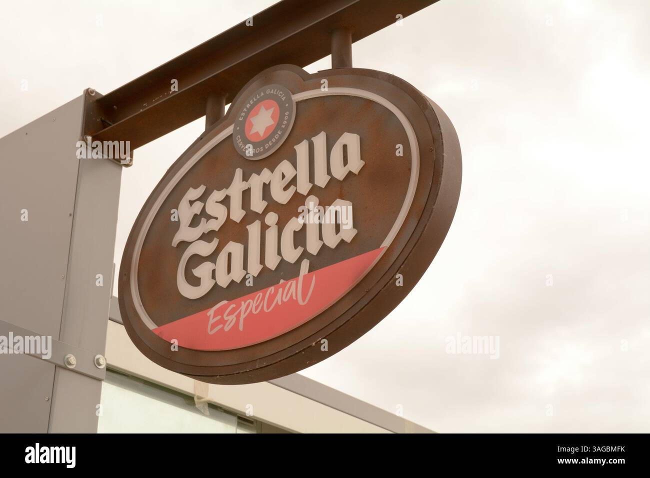 Estrella Galicia beer sign Stock Photo - Alamy