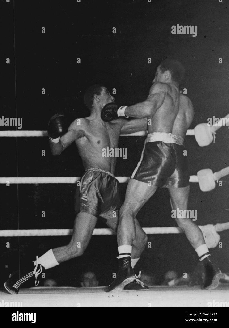 Alex Buxton gets home a Short left to Randolph Turpin's chin during ...